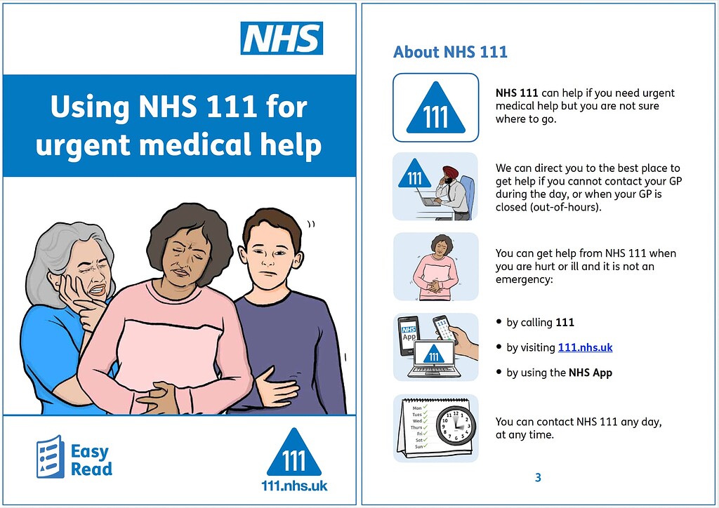 How to use NHS 111 for urgent medical help - Easy read - Updated 2026 ...